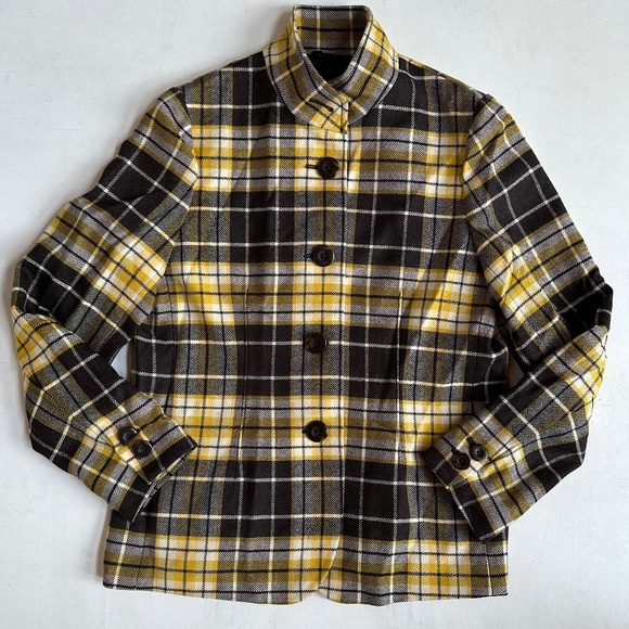 J. Peterman | Jackets & Coats | J Peterman Yellow Plaid Wool Blazer ...